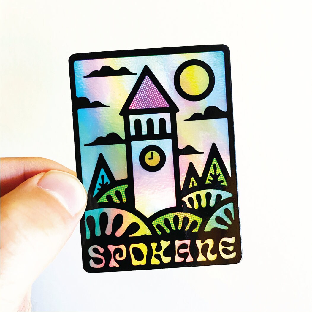 Spokane Sticker | Washington State Decal | Holo Stickers | Shiny ...