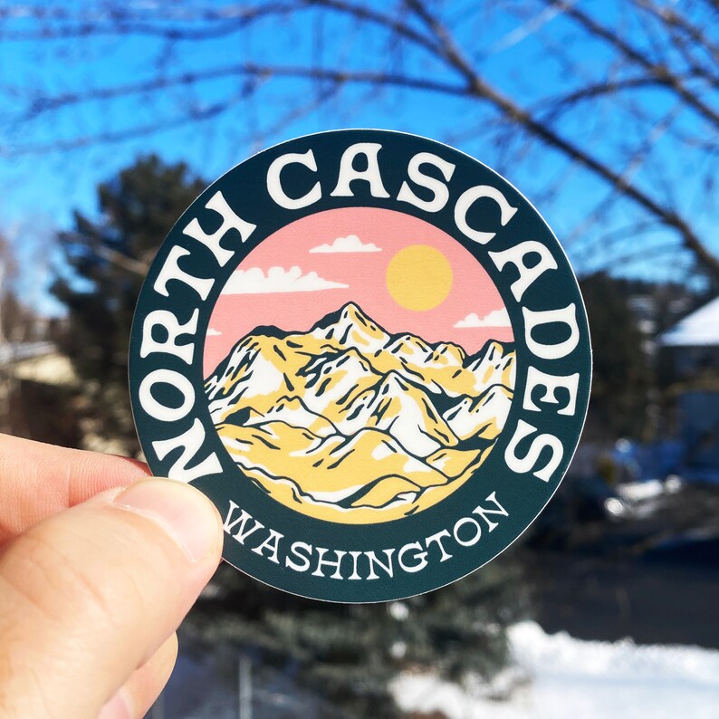 North Cascades National Park Sticker 3"x3" Vinyl, Washington State ...