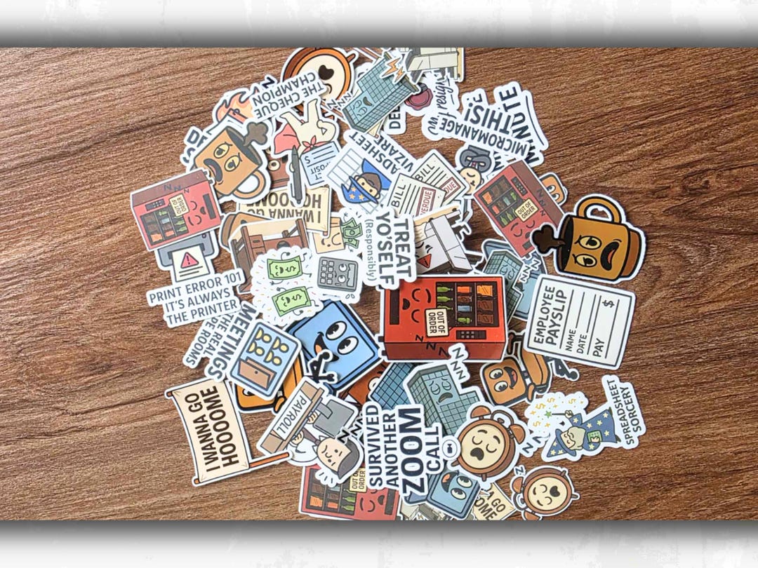 Corporate Funny Office Humour Sticker Pack: 15 Assorted Stickers for ...