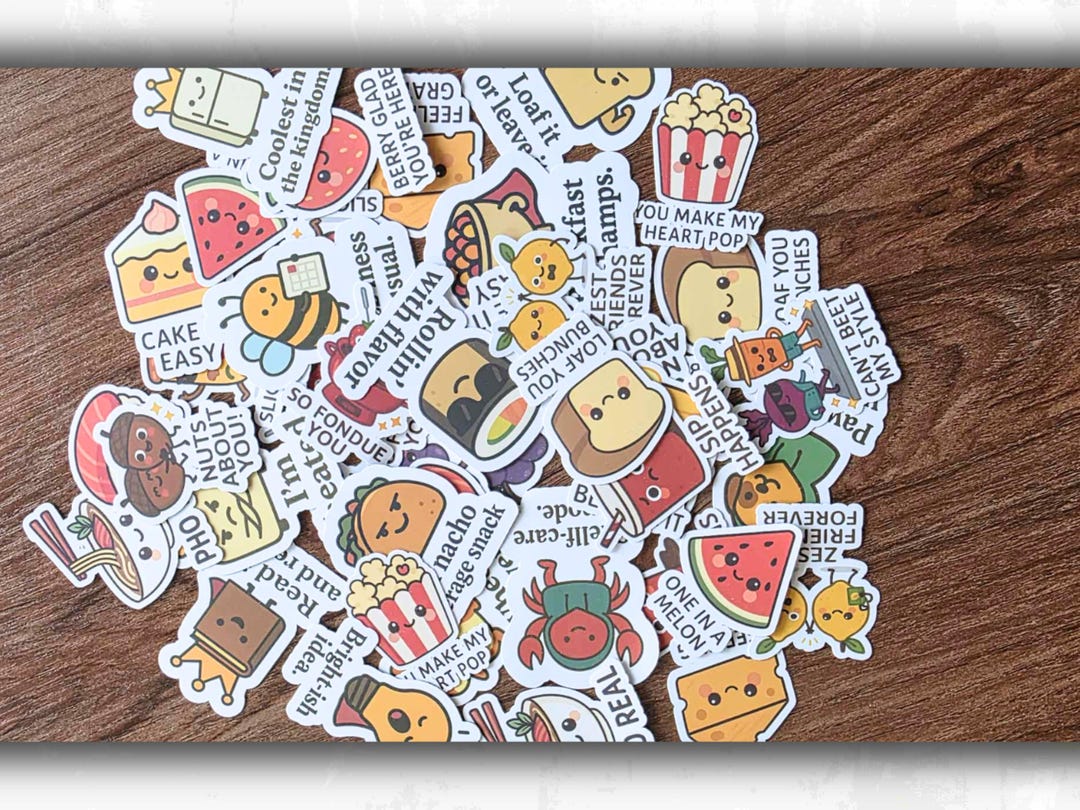 Funny Food Pun Sticker Pack: 15 Assorted Stickers for Planners ...