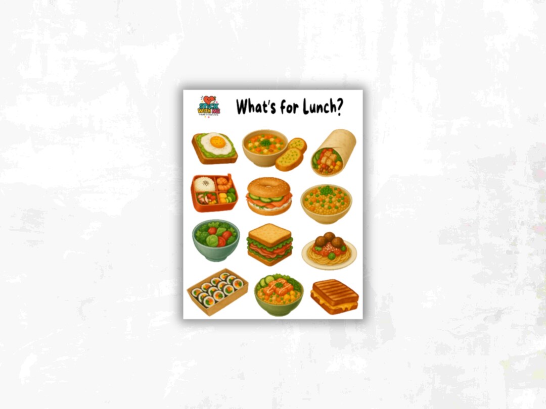 Cute Lunch Stickers, Meal Planner Sticker Sheet With Sandwiches, Snacks ...