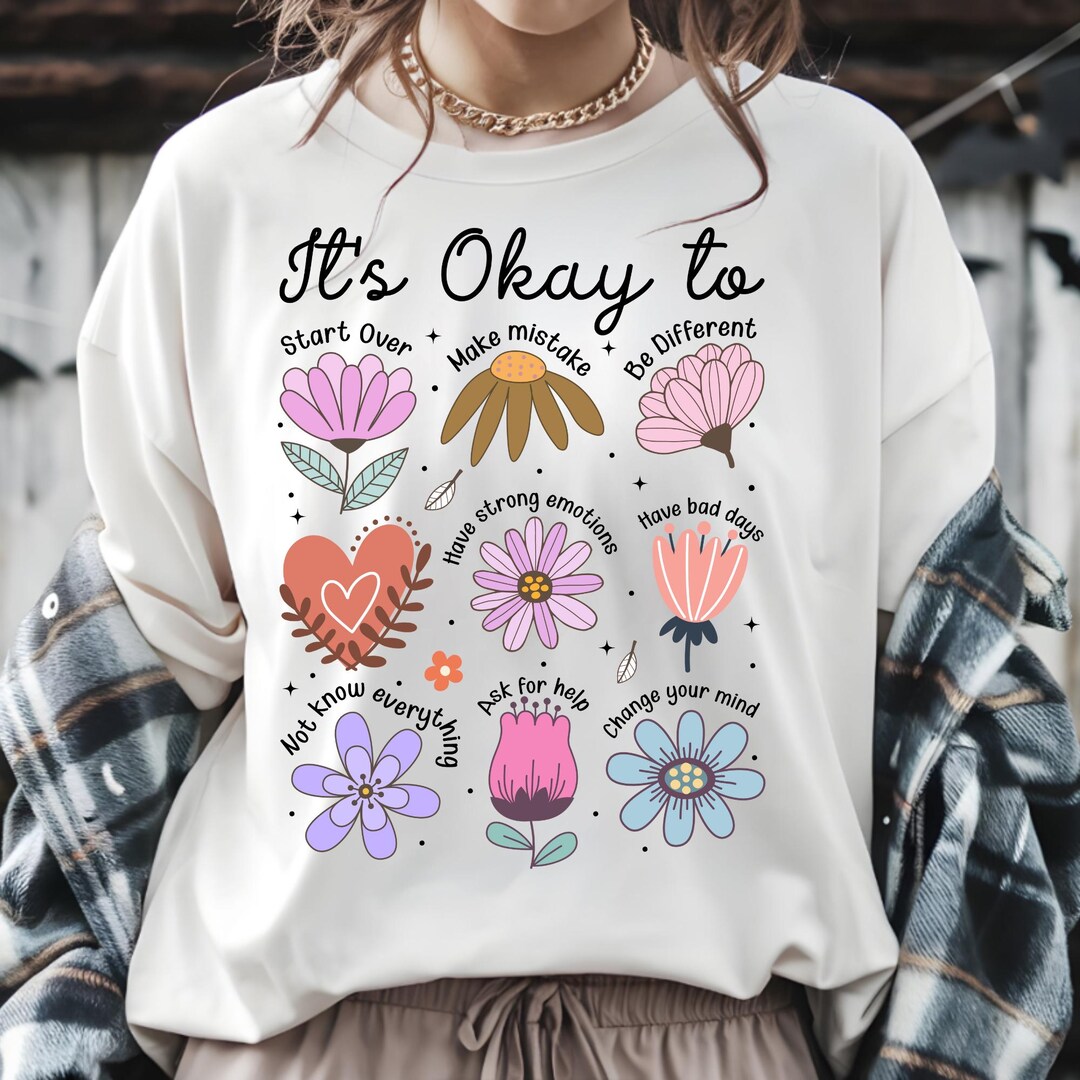 Boho Floral It's Okay to Be PNG: Inspirational Motivation Printable Art ...