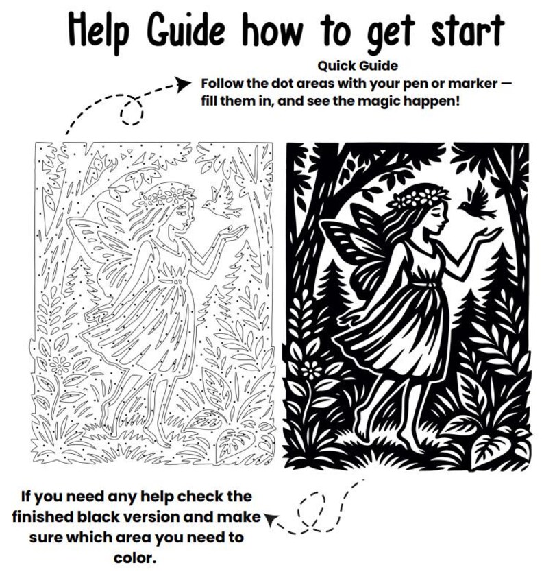 Monochrome Coloring Pages, 30 Enchanted Magical Forest Fairy Moments ...