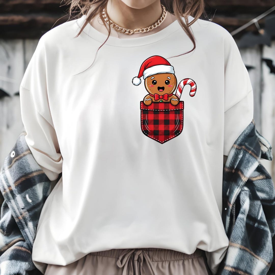 Buffalo Plaid Gingerbread Christmas PNG: Pocket Design (digital ...