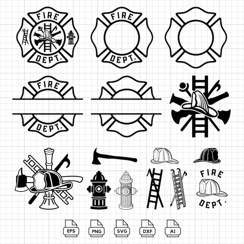 Fire Dept Symbols Svg - Etsy