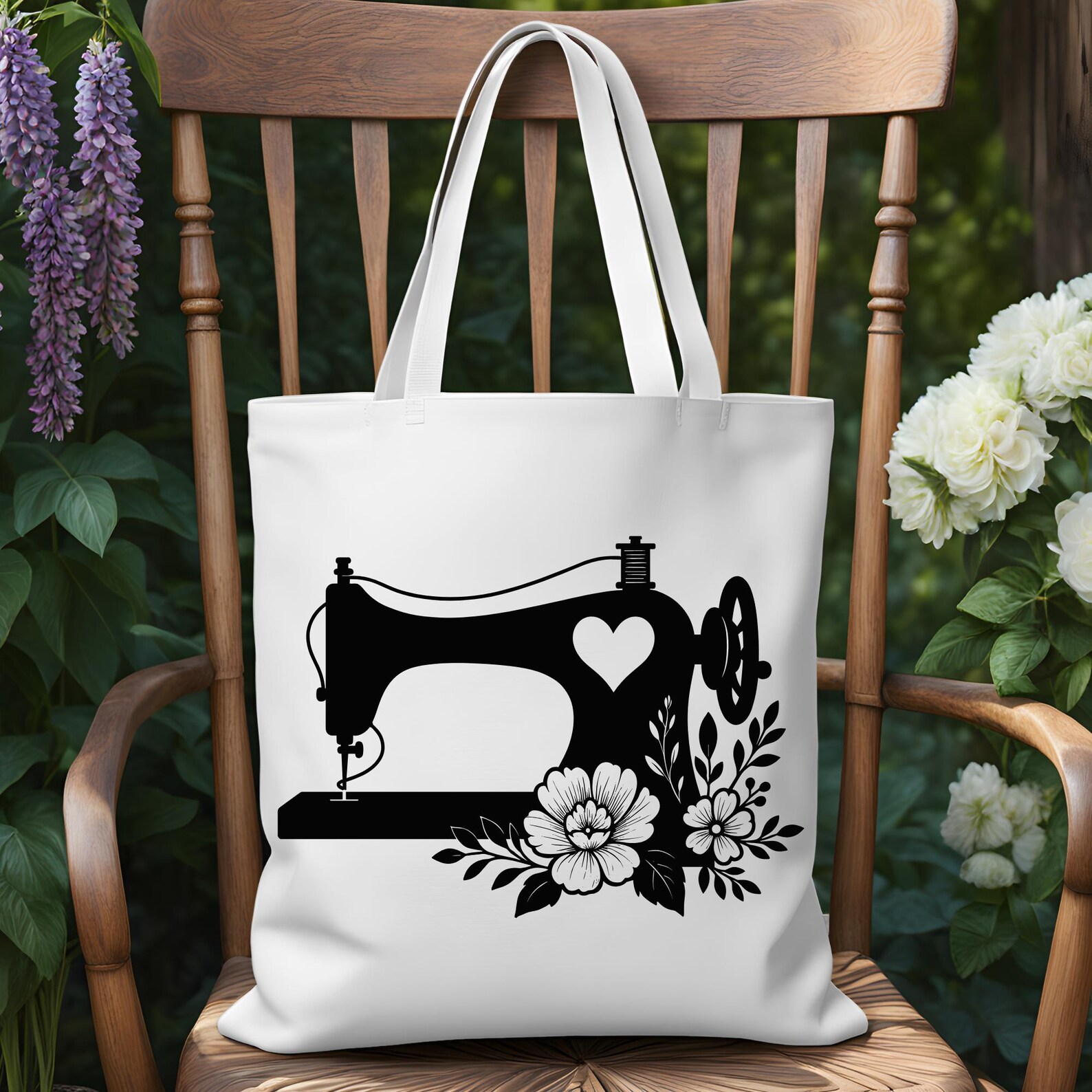 Floral Heart Sewing Machine SVG, Cuttable File Cricut Silhouette Vector ...