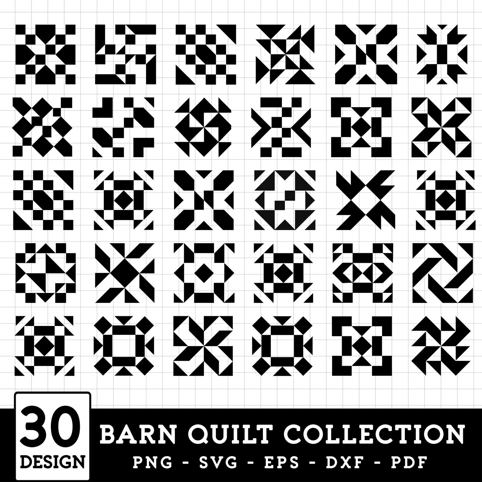 30 Most Popular Barn Quilt SVG, Geometric Quilting Block Pattern Laser ...