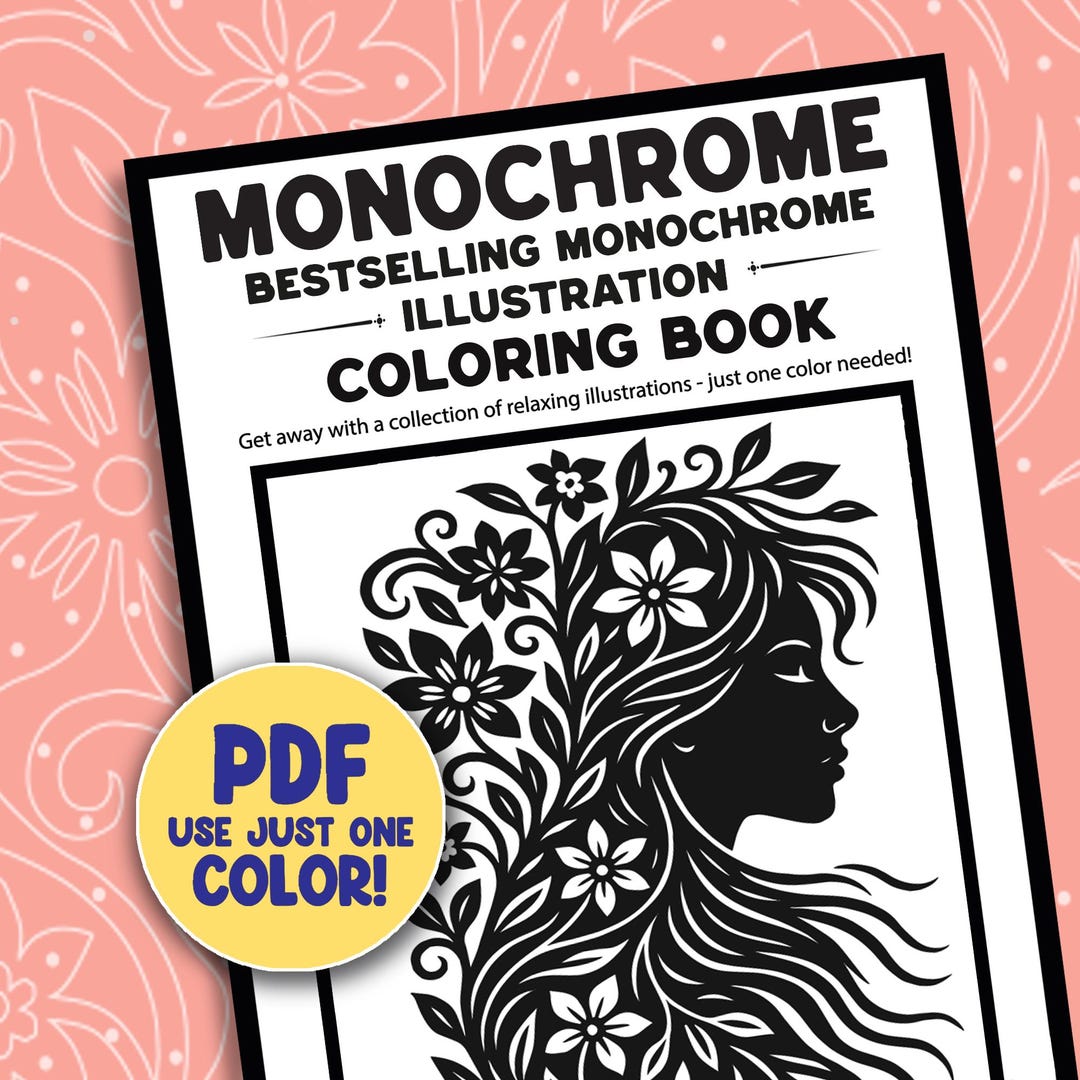 Monochrome Coloring Book Pages , A Collection of Selling Illustrations ...