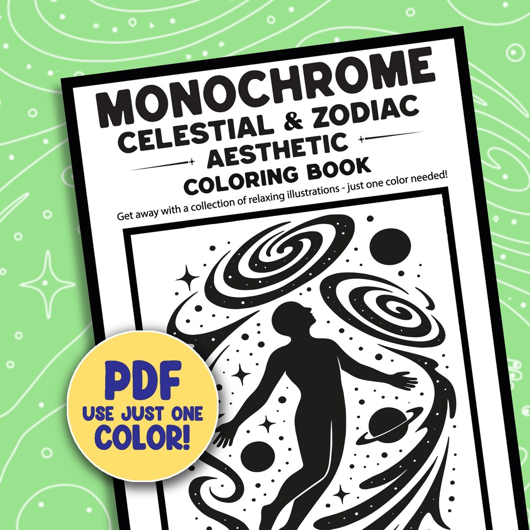 Celestial Zodiac Monochrome Coloring Pages, Astrological Sign Symbol ...