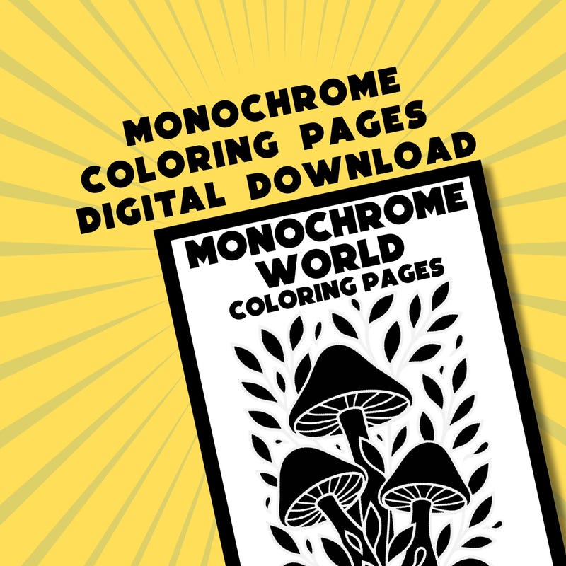 Monochrome Colouring Book - Etsy