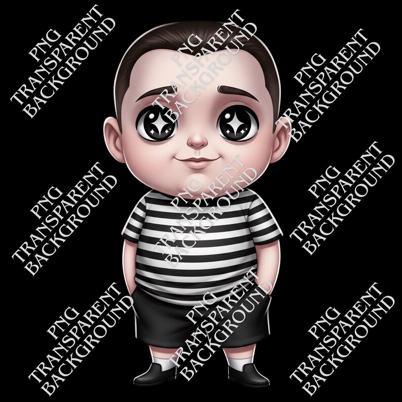 Addams Family Chibi Clipart Bundle | Kawaii Gothic PNG Set (digital ...