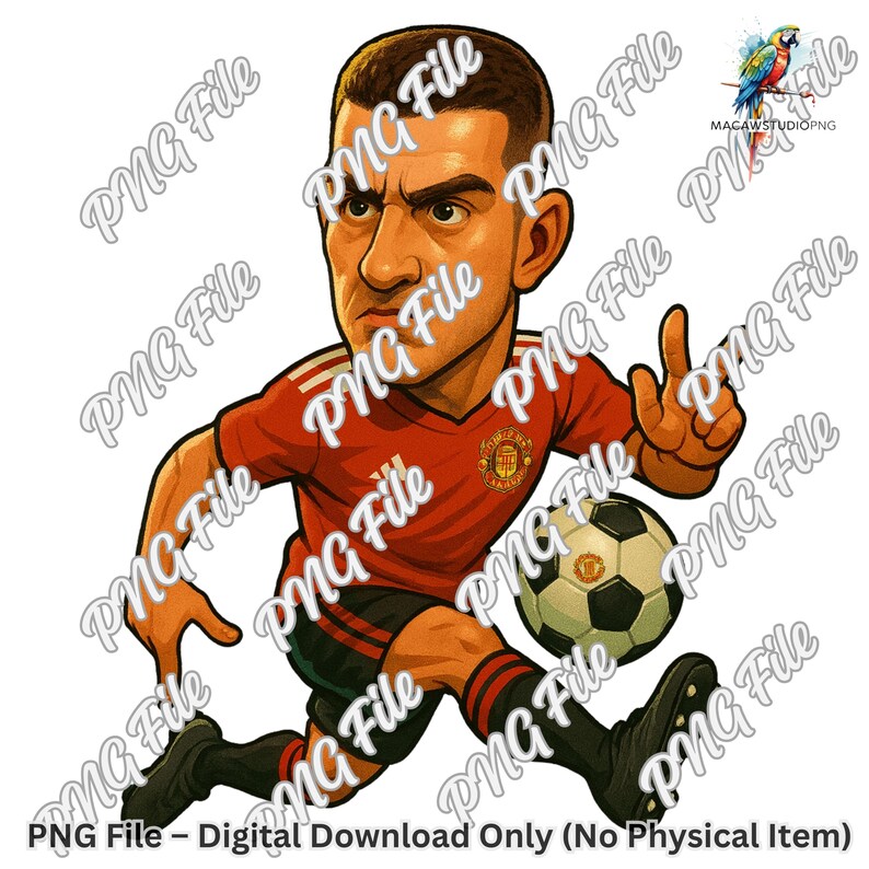 Manchester United Chibi Caricature: Football Stars PNG Digital Art - Etsy