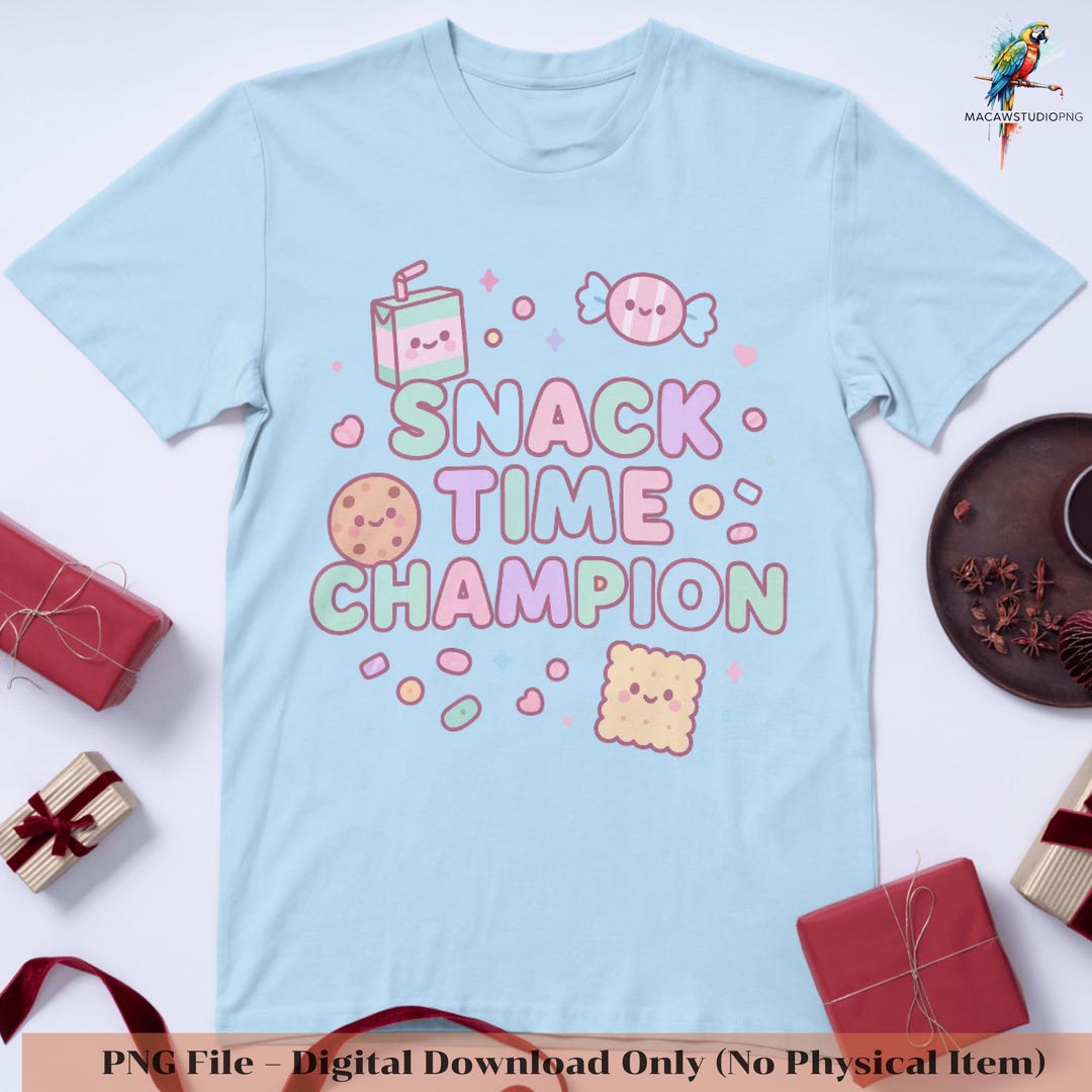 Kawaii Snack Time Champion Illustration: Pastel Food Art (digital ...