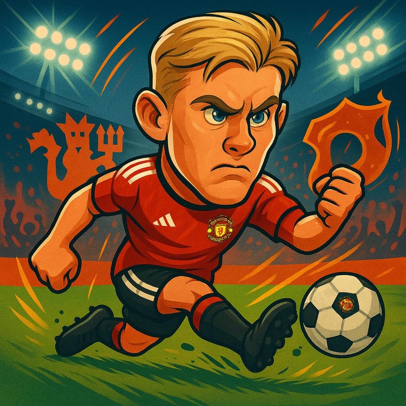 Manchester United Chibi Caricature PNG: Football Stars Digital Art - Etsy