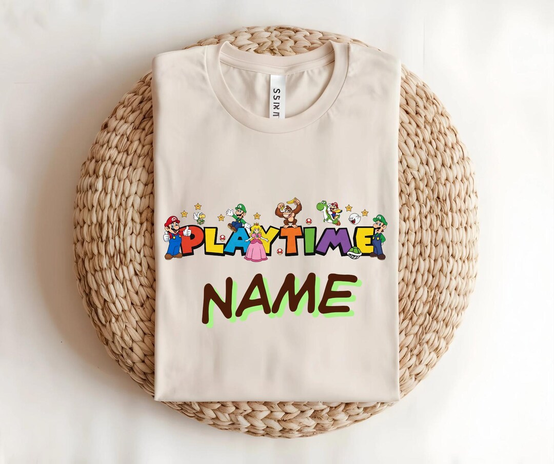 Personalized Playtime Shirt Mario,luigi,yoshi,kids Tee Birthday Gift - Etsy
