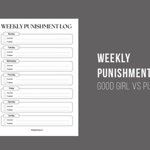 DIGITAL: Printable Weekly Punishment Log – Spanking Tracker | BDSM ...