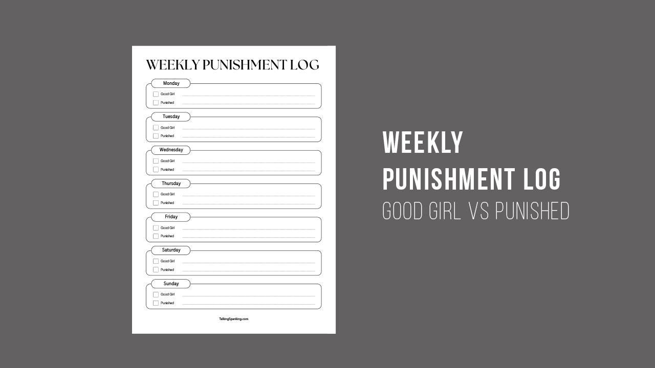 DIGITAL: Printable Weekly Punishment Log – Spanking Tracker | BDSM ...
