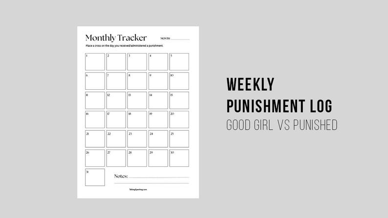 DIGITAL: Printable Monthly Spanking Tracker – BDSM Behavior Log PDF ...
