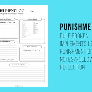 DIGITAL: Printable Punishment Log – BDSM Spanking Tracker | Discipline ...