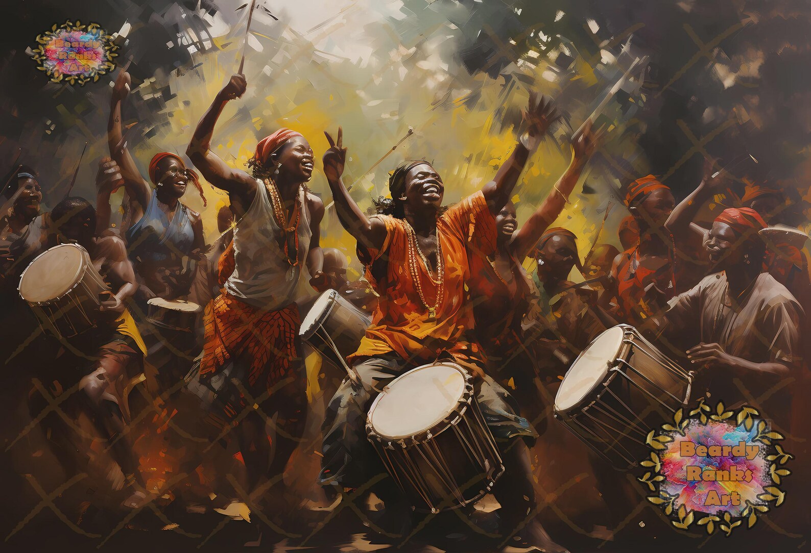 5 Landscape Dancing African Women Prints, Africa Inspired Art, Africa ...