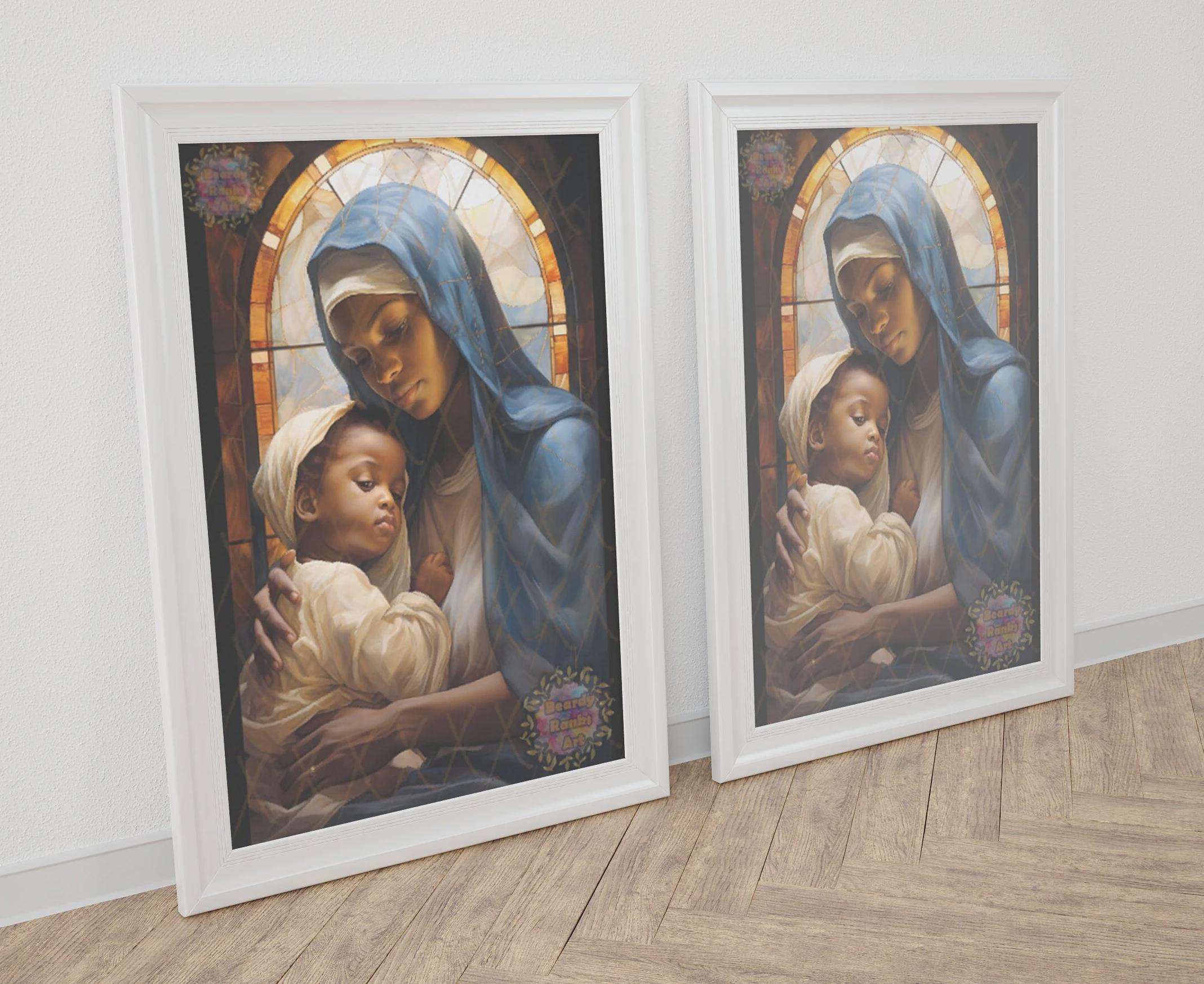 African American Virgin Mary Files, Black Virgin Mary Wall Art JPG ...