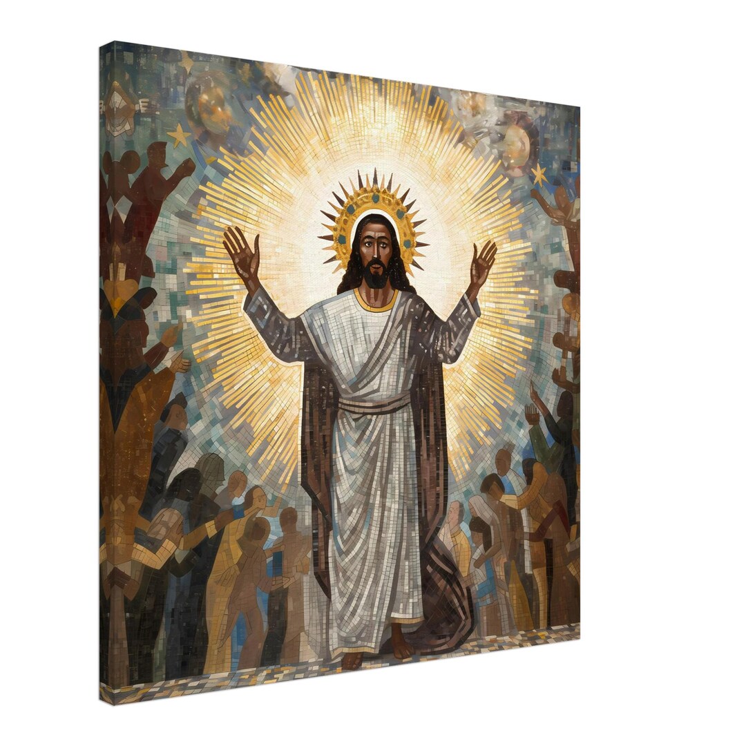 Black Jesus Canvas Artwork, Religious Wall Decor, Christian Wall ...