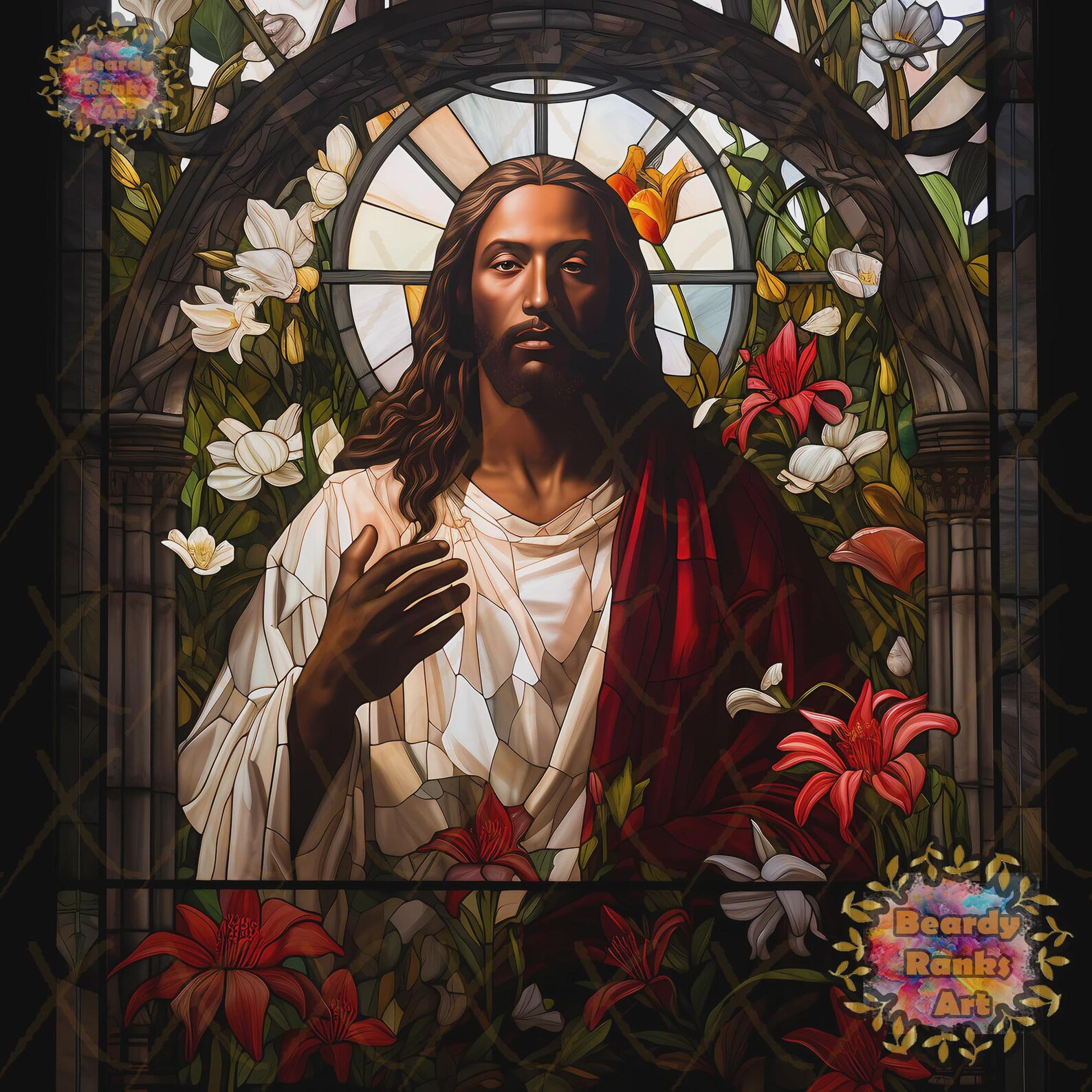 Black Jesus Christ Art, Religious Wall Art, Christian Artwork, African ...