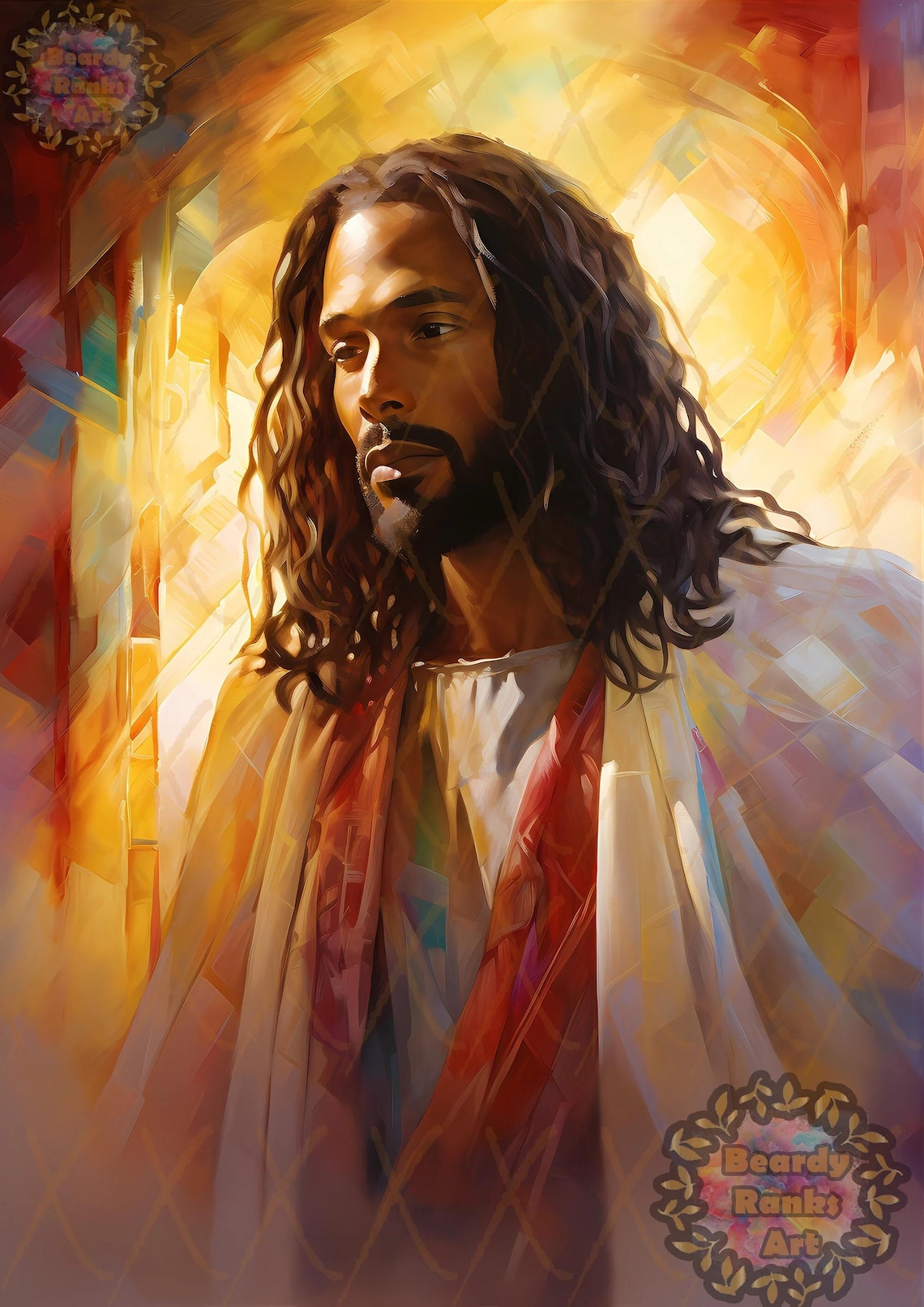 Black Jesus, Religious Wall Decor, Christian Artwork, African American ...