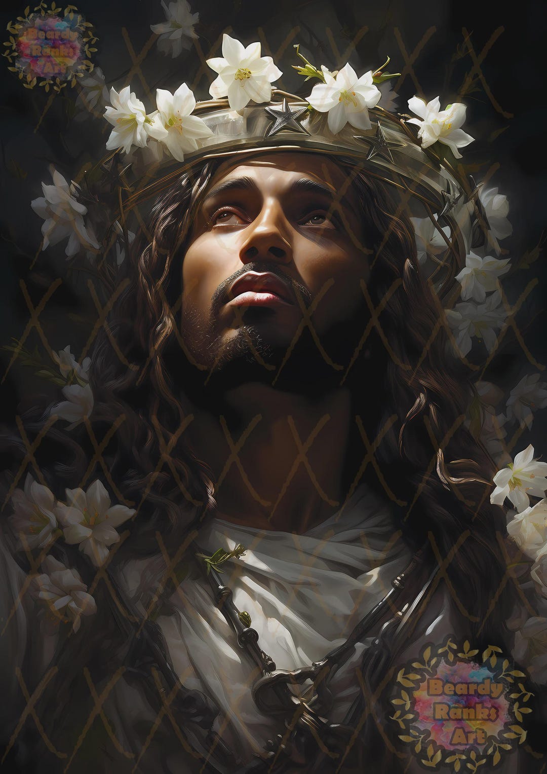 Black Jesus and Cross, Religious Wall Decor, Christian Artwork, African ...