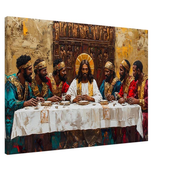 Black Last Supper Canvas
