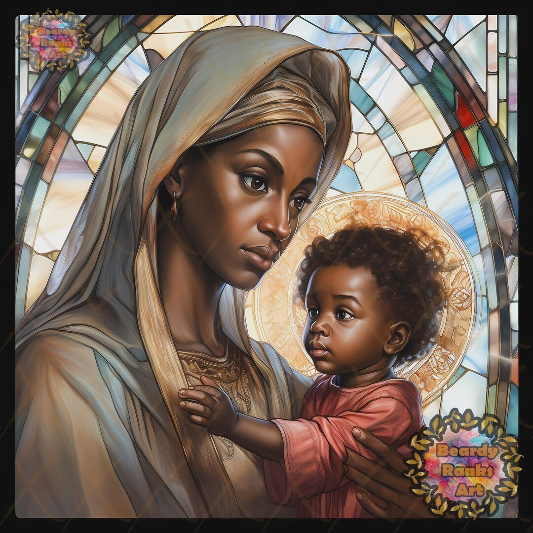 African American Virgin Mary, Black Virgin Mary Wall Art, Black Mother ...