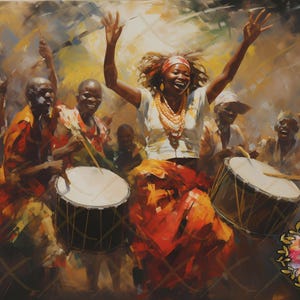 5 Landscape Dancing African Women Prints, Africa Inspired Art, Africa ...