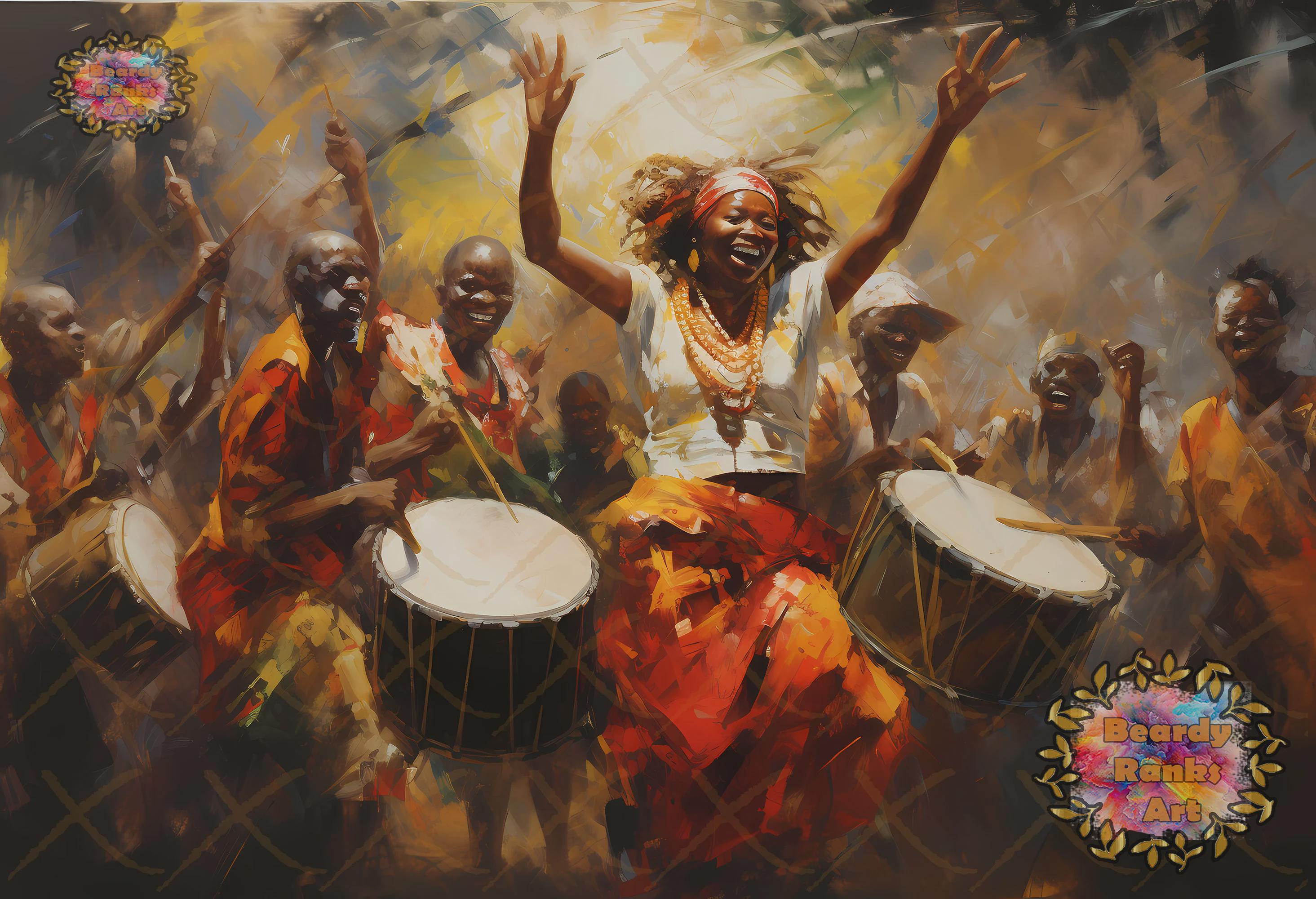 5 Landscape Dancing African Women Prints, Africa Inspired Art, Africa ...