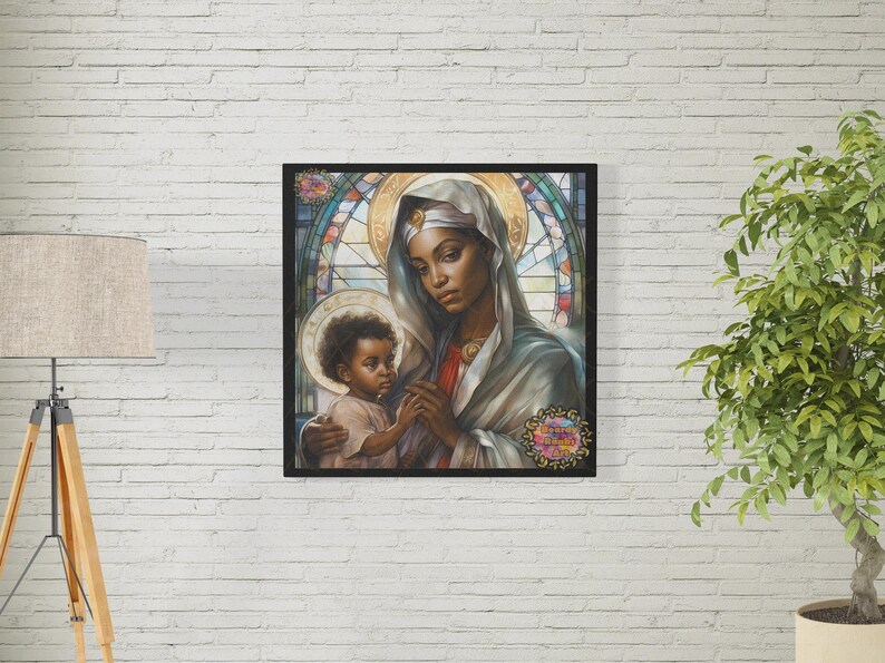 African American Virgin Mary, Black Virgin Mary Wall Art, Black Mother ...