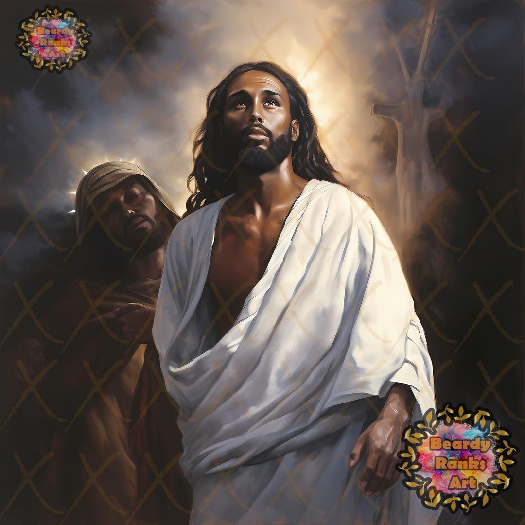 5 Black Jesus Canvas Prints, Christian Wall Art Prints, Christian ...