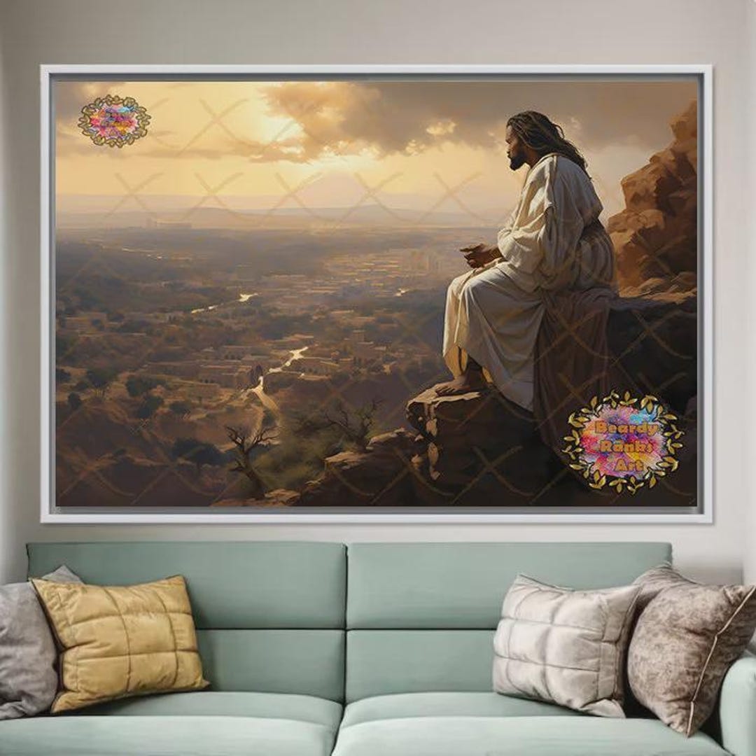 Black Jesus Print, Overlooking Jerusalem, Christian Art (digital ...