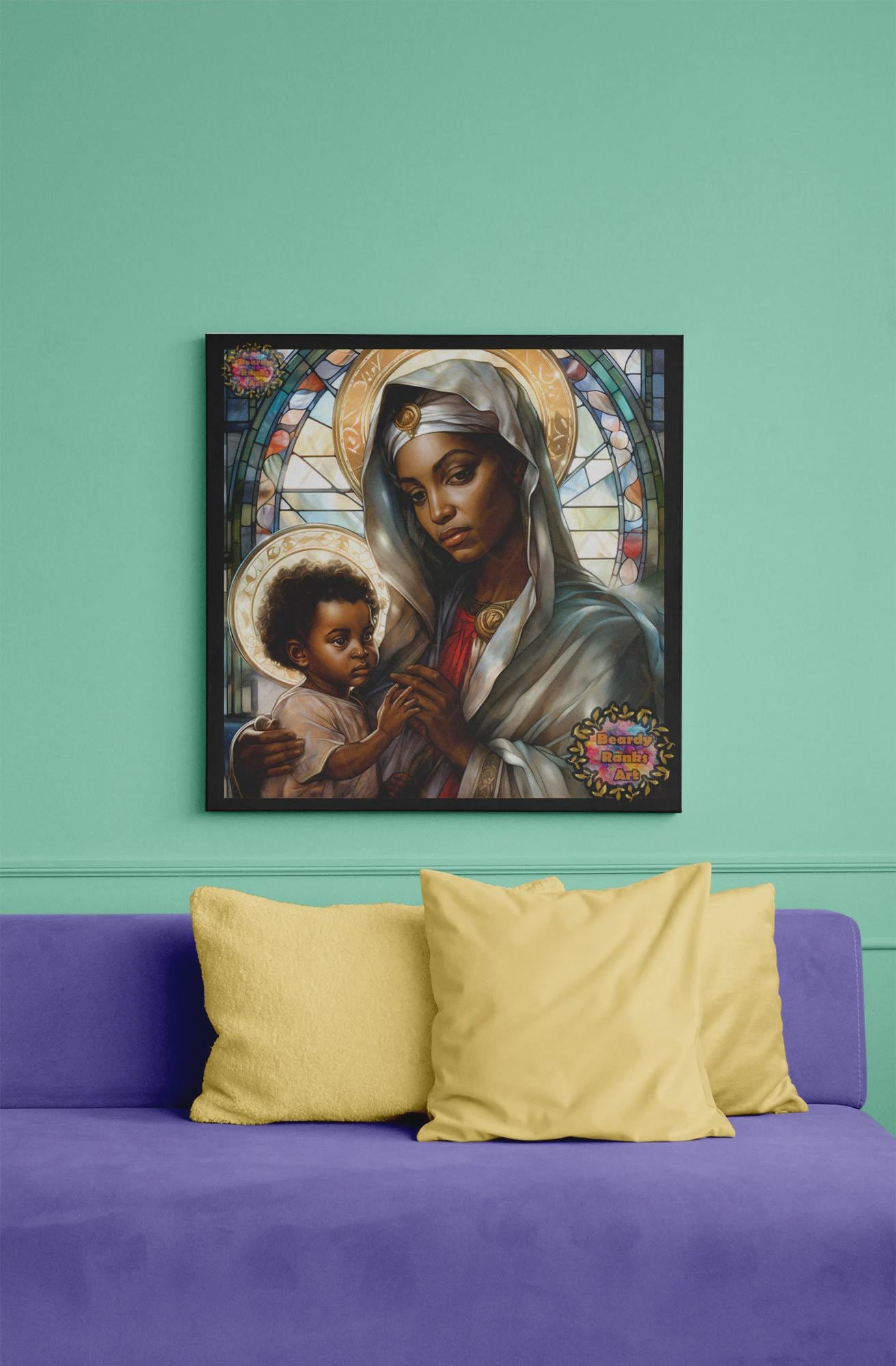 African American Virgin Mary, Black Virgin Mary Wall Art, Black Mother ...