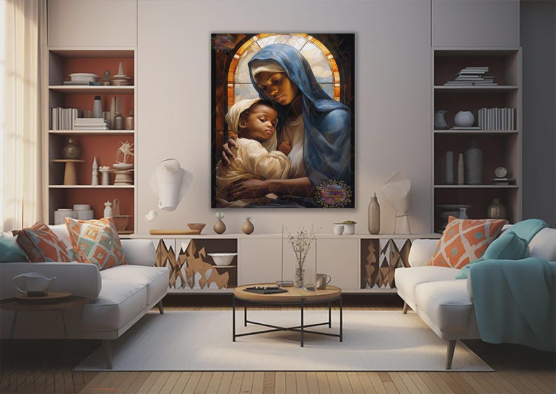 African American Virgin Mary Files, Black Virgin Mary Wall Art JPG ...