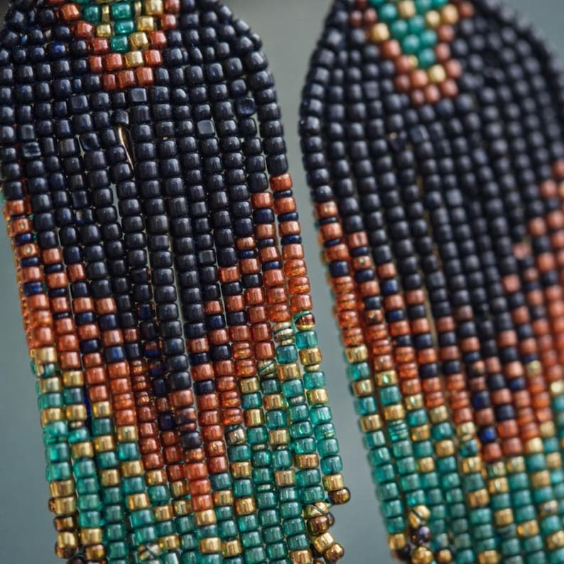 Glass Seed Bead Vintage Boho Handcrafted Tassel Earrings Women Daily ...