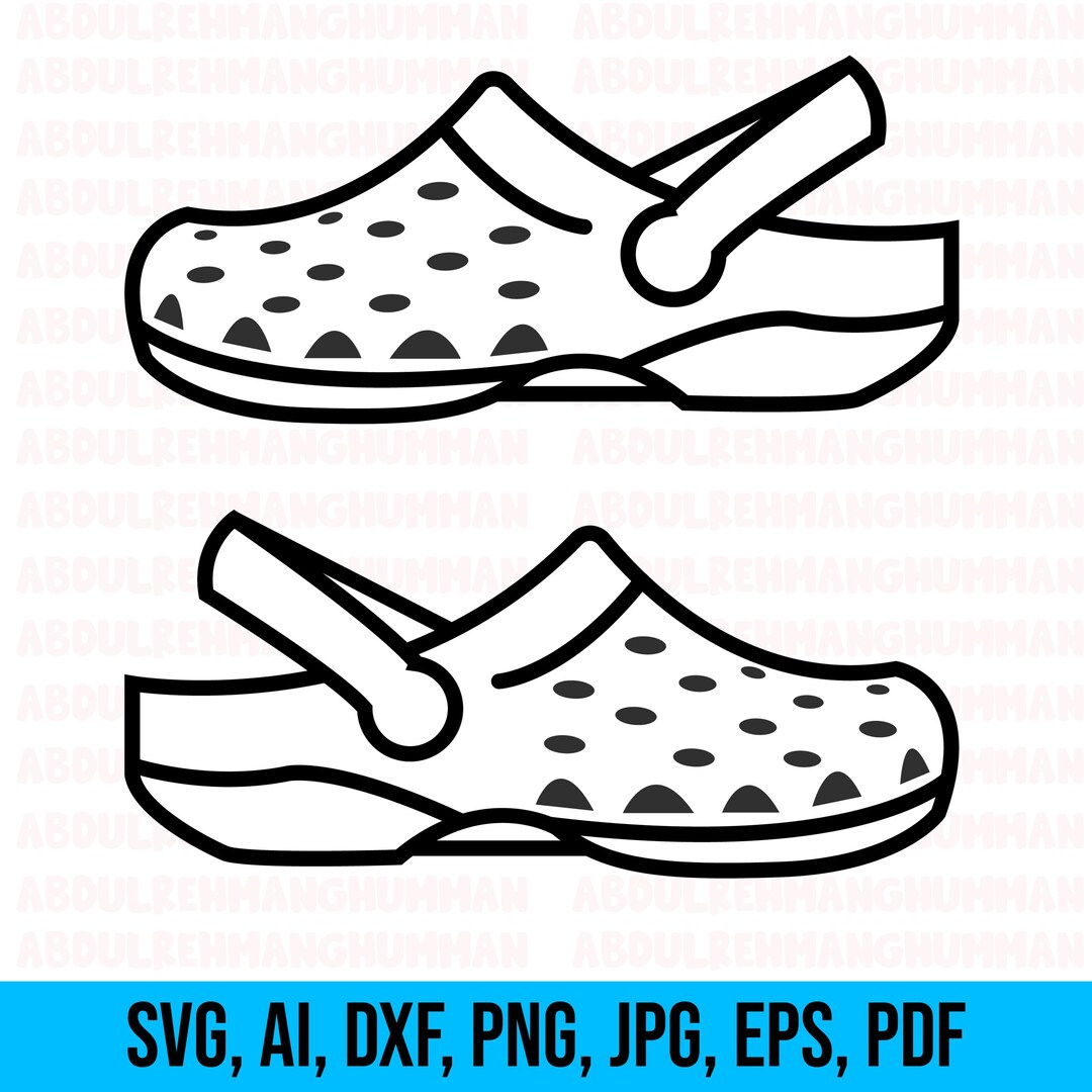 Croc Shoe Clipart: Vector Silhouette, SVG, PNG, PDF (digital Download ...