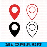 Location Pin SVG Files, Pin SVG Cut Files, Map Point Marker Vector ...