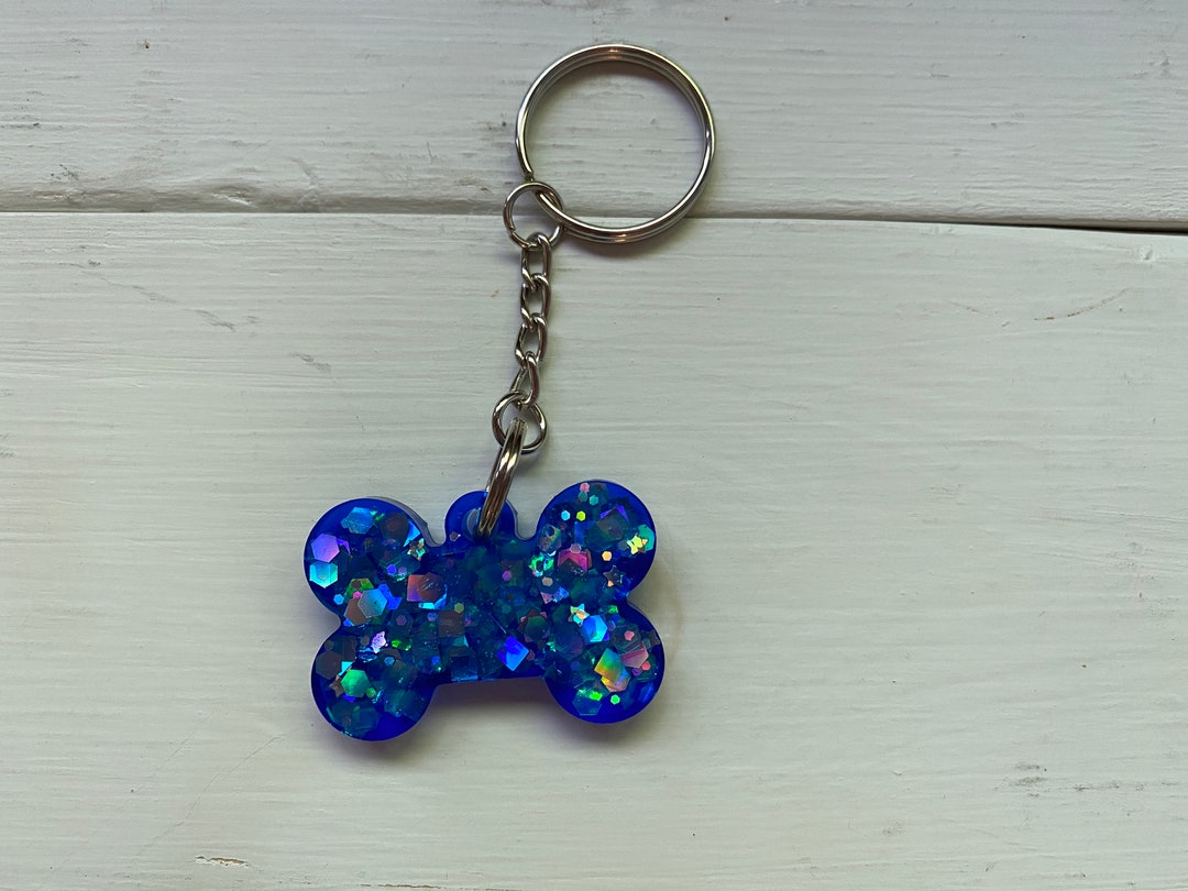 Dog Bone Keychain - Resin Art - Etsy
