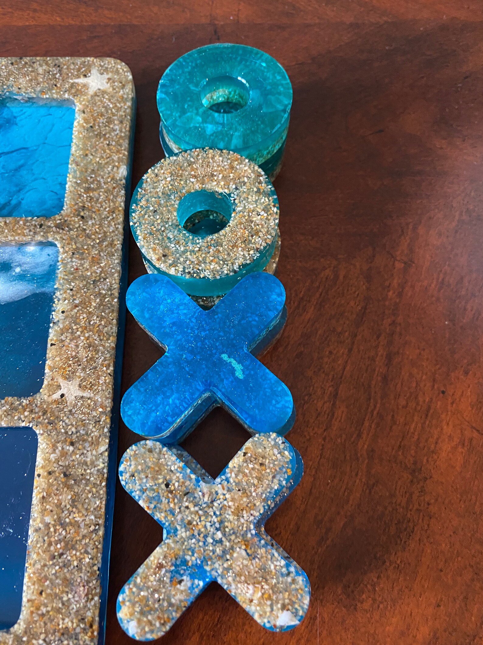 Tic Tac Toe Board Game - Ocean Inspired - Resin - Etsy
