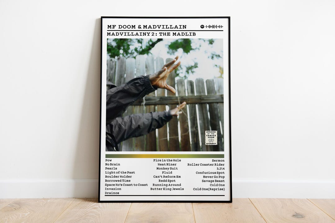 Mf Doom Poster | Madvillainy 2 the Madlib Poster | Album Poster Prints ...