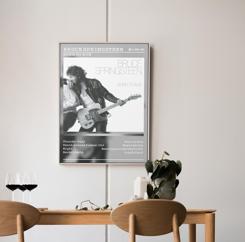 Bruce Springsteen 'born to Run' Album Cover Poster: Rock Music Wall Art ...