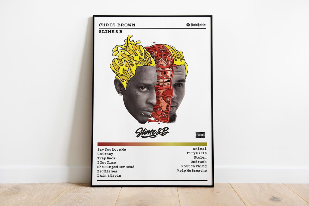 Chris Brown Slime and B Album Poster | R&B Music Print - Etsy