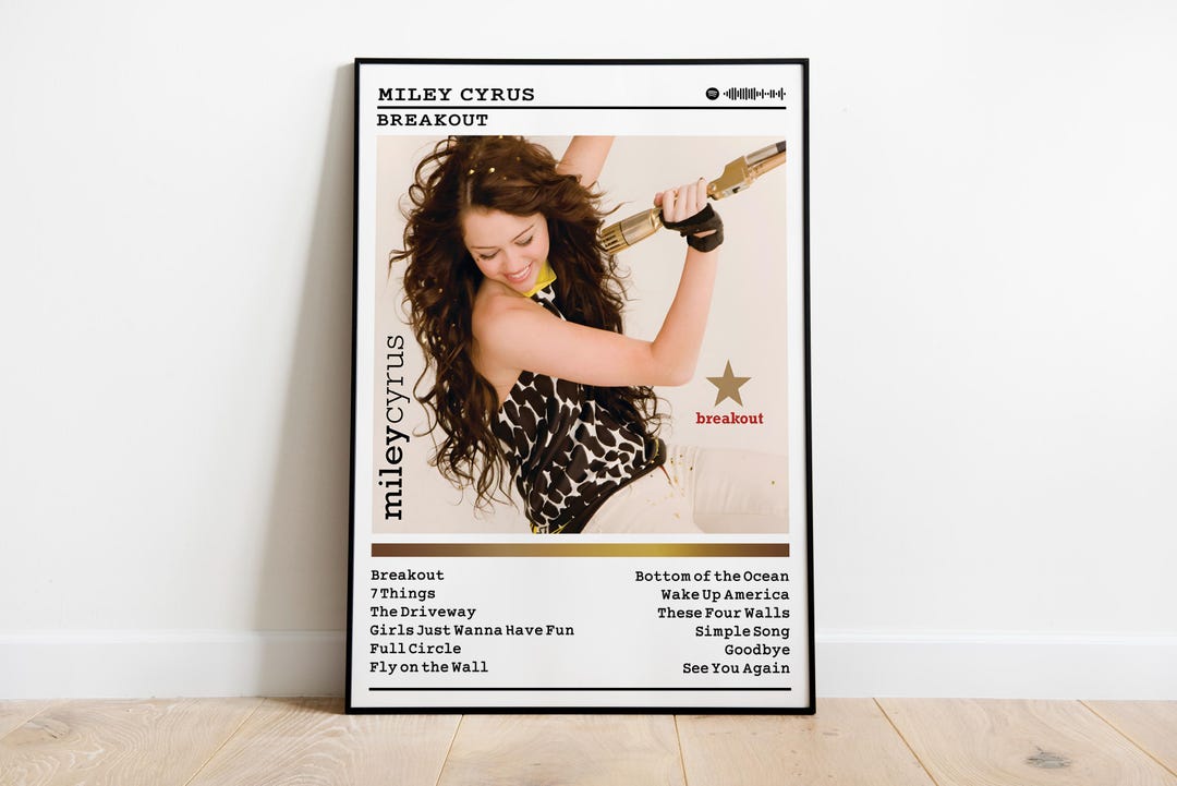 Miley Cyrus Breakout Album Poster: Pop Music Wall Art - Etsy