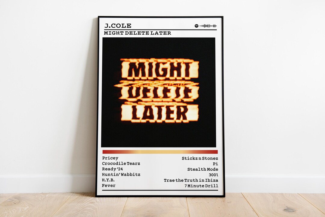 J Cole Poster | Might Delete Later Poster | Album Poster Prints | Wall ...