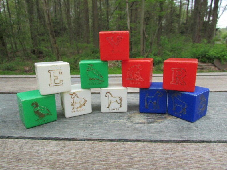 Vintage Plastic Alphabet Animal Blocks W/ Rattles - Etsy