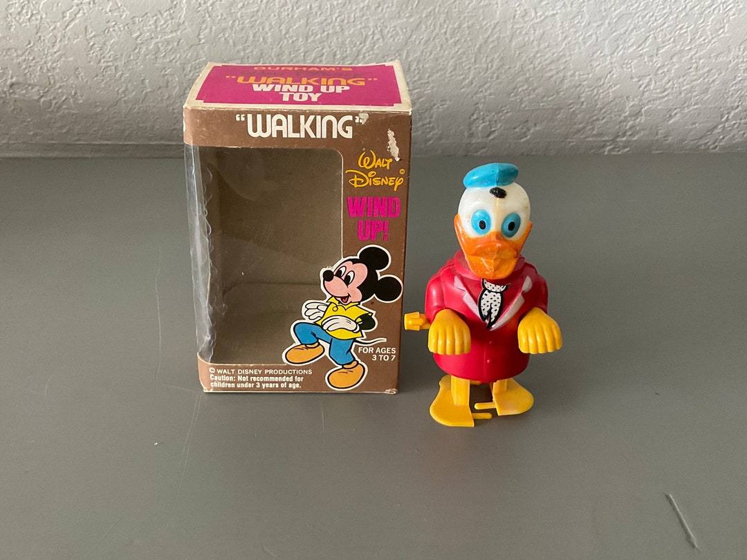 Vintage Durham’s Walt Disney DONALD DUCK Walking Wind-up Toy Mechanical ...